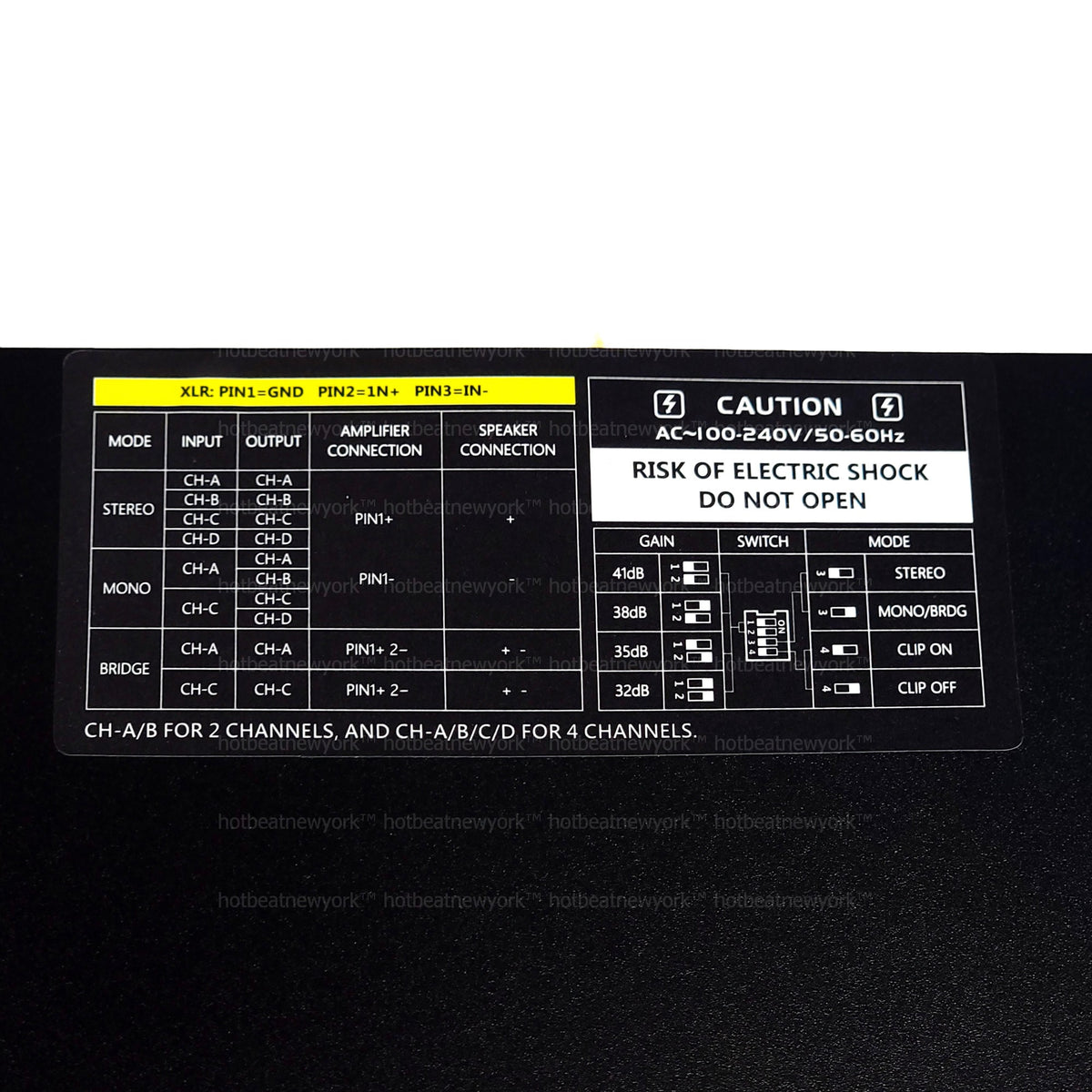 AdMark AD-410 High Output Audio Power Amplifier Class-D (4 x 1000 Watt ...