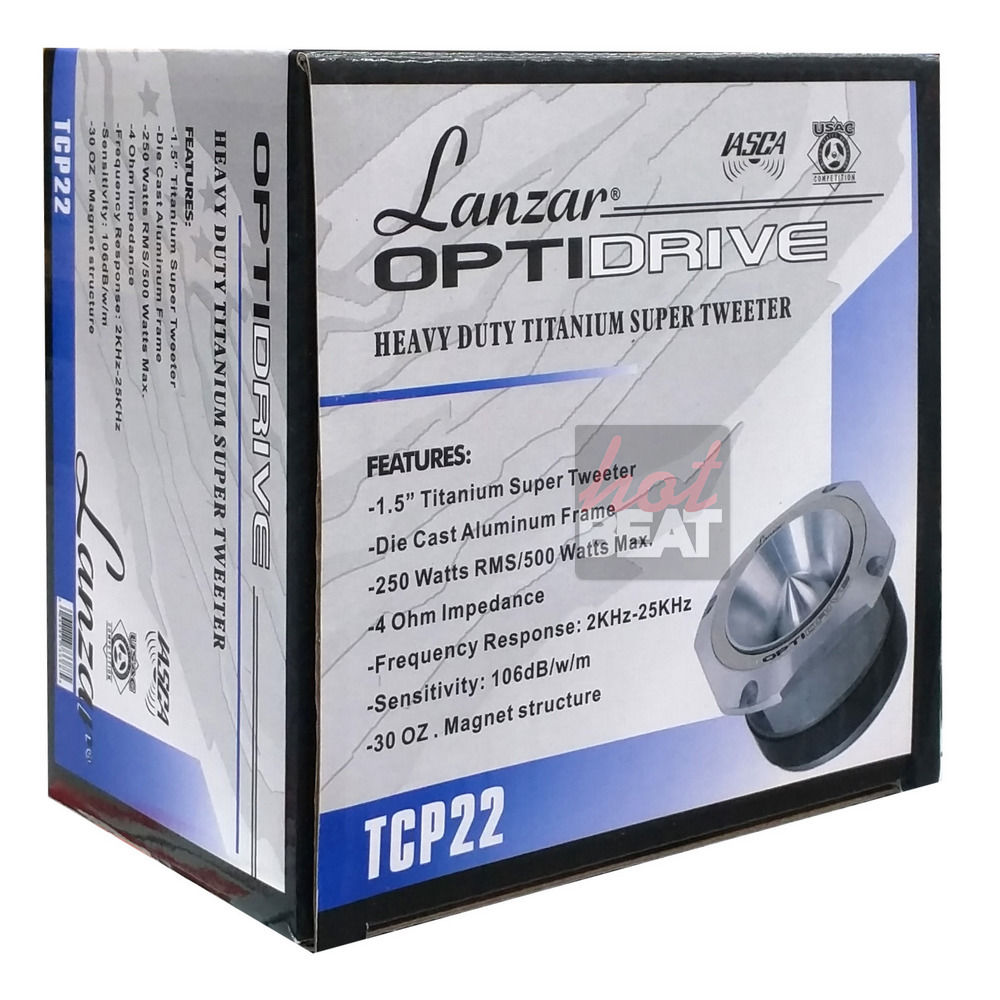 LANZAR OptiDrive Opti TCP22 4-Ohm 500W Heavy Duty Competition Tweeter ...
