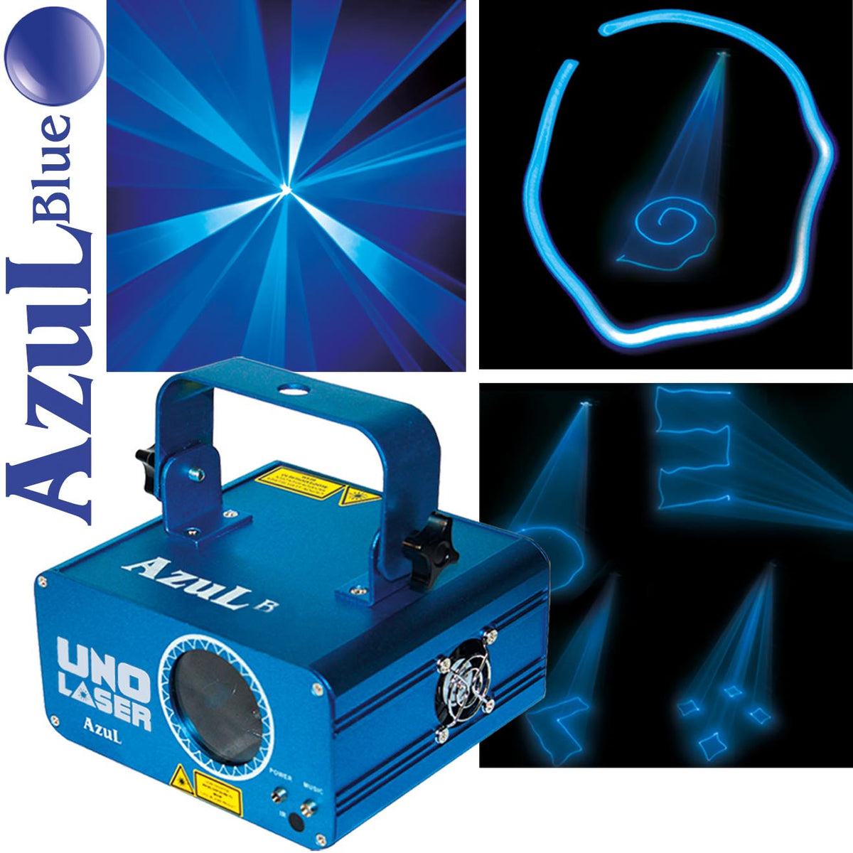 ProX X-LB100-IR AZUL BLUE Single Color Animation Laser Effect Light ...